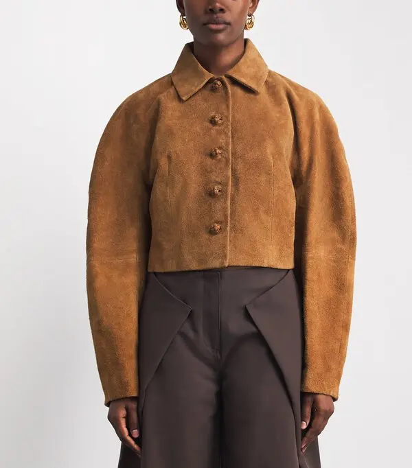 RÓHE Textured Suede Cropped Jacket