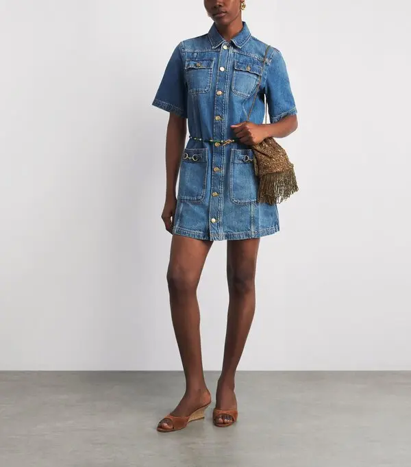 Ulla Johnson Denim Mini Shirt Dress