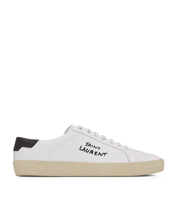 Saint Laurent Leather Court Classic Andy Sneakers - White