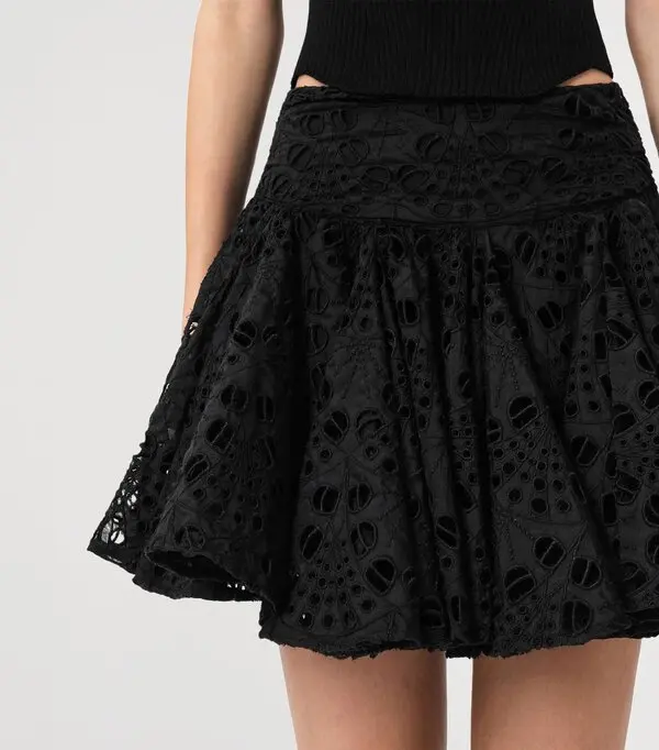 ALLSAINTS Broderie Anglaise Dotty Mini Skirt