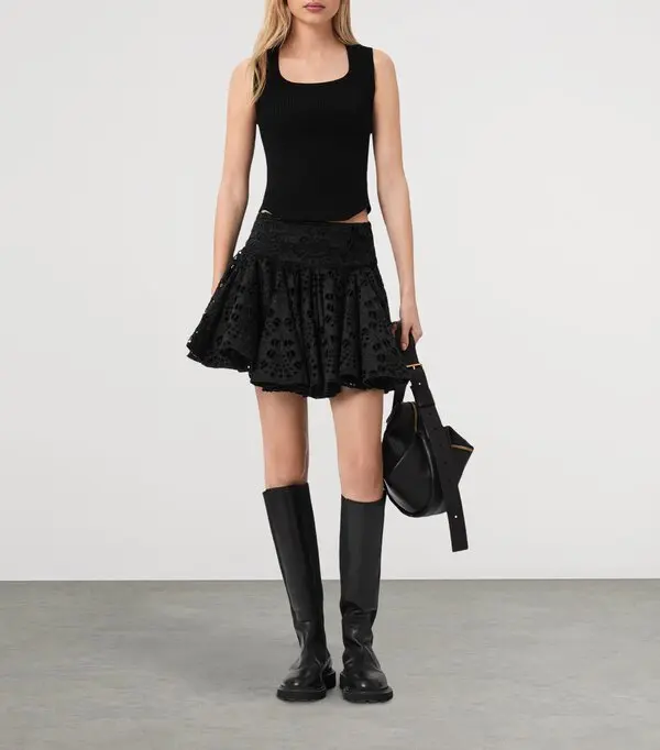 ALLSAINTS Broderie Anglaise Dotty Mini Skirt