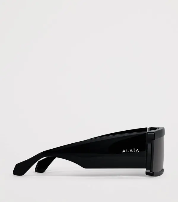 Alaïa Acetate Rectangle Mask 99 Sunglasses - Black