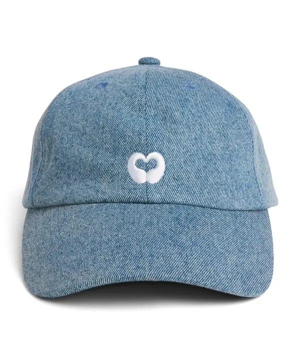 Maje Denim Cap With Clover Embroidery