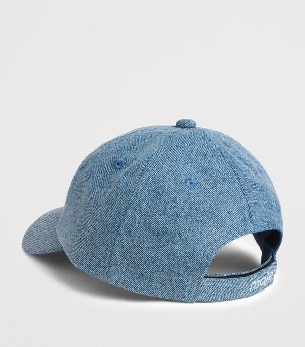 Maje Denim Cap With Clover Embroidery