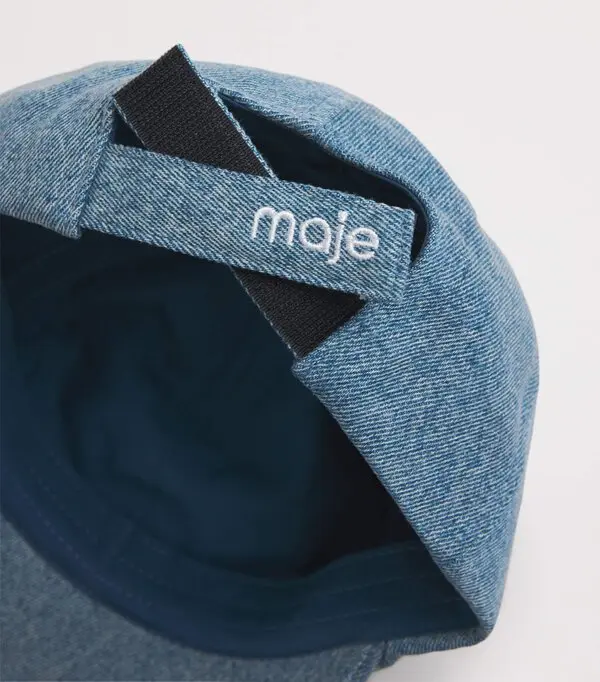 Maje Denim Cap With Clover Embroidery