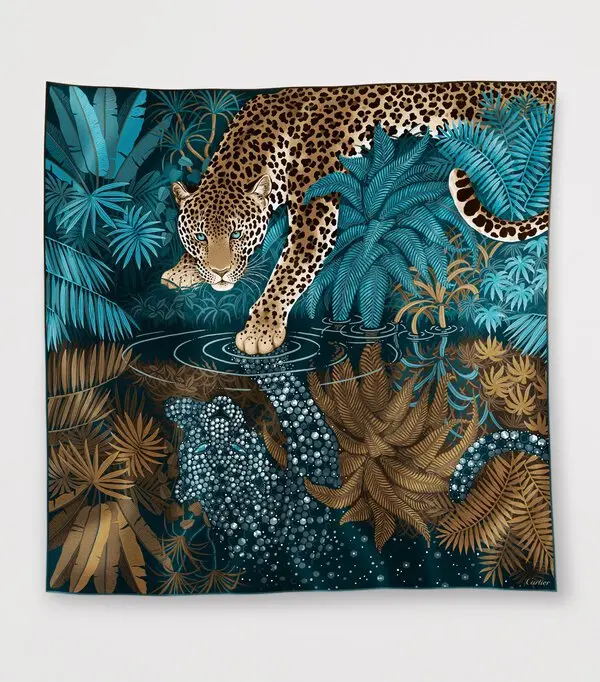 Cartier Silk Panthère Double-sided Scarf