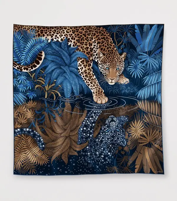 Cartier Silk Panthère Double-sided Scarf