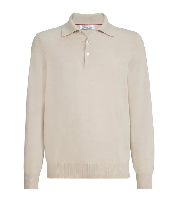 Brunello Cucinelli Cashmere Polo Sweater - Beige