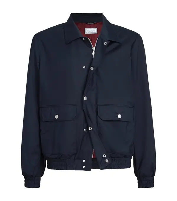 Brunello Cucinelli Wool-silk Field Jacket - Blue