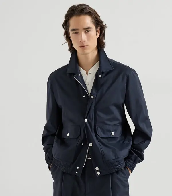 Brunello Cucinelli Wool-silk Field Jacket - Blue