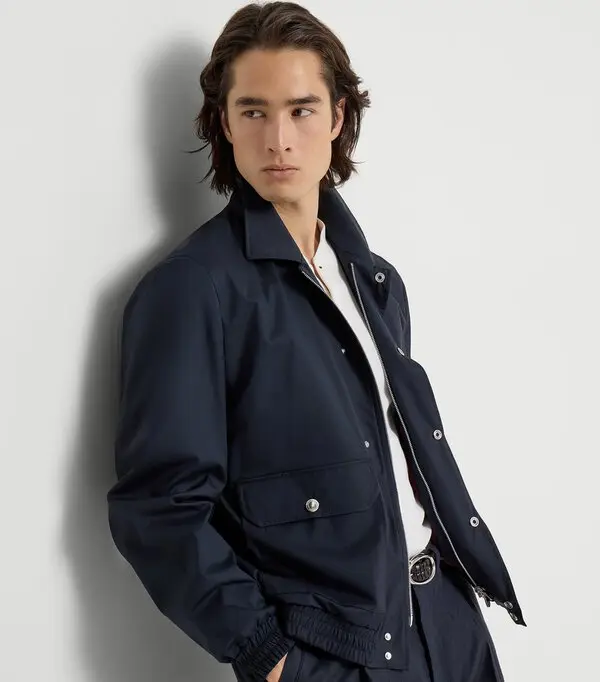 Brunello Cucinelli Wool-silk Field Jacket - Blue