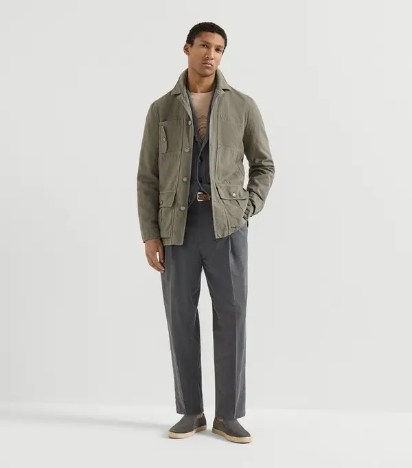 Brunello Cucinelli Virgin Wool-cotton-silk Pleated Trousers