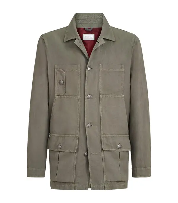 Brunello Cucinelli Cotton-linen Canvas Shirt Jacket
