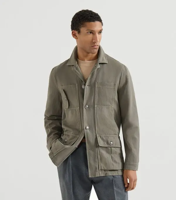 Brunello Cucinelli Cotton-linen Canvas Shirt Jacket