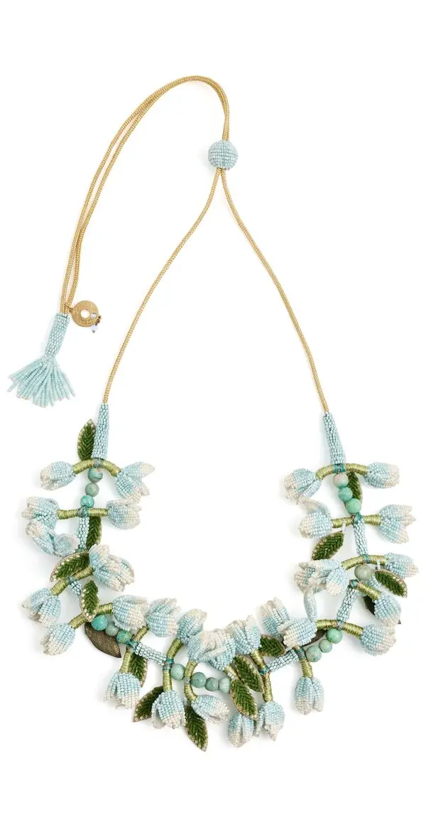 Deepa Gurnani Ivana Floral Necklace - Baby Blue