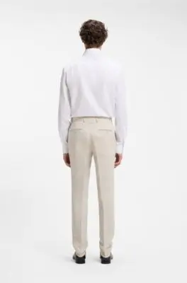 BOSS Slim-fit Micro Pattern Trousers - Light Grey