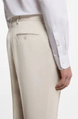 BOSS Slim-fit Micro Pattern Trousers - Light Grey