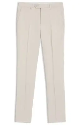BOSS Slim-fit Micro Pattern Trousers - Light Grey