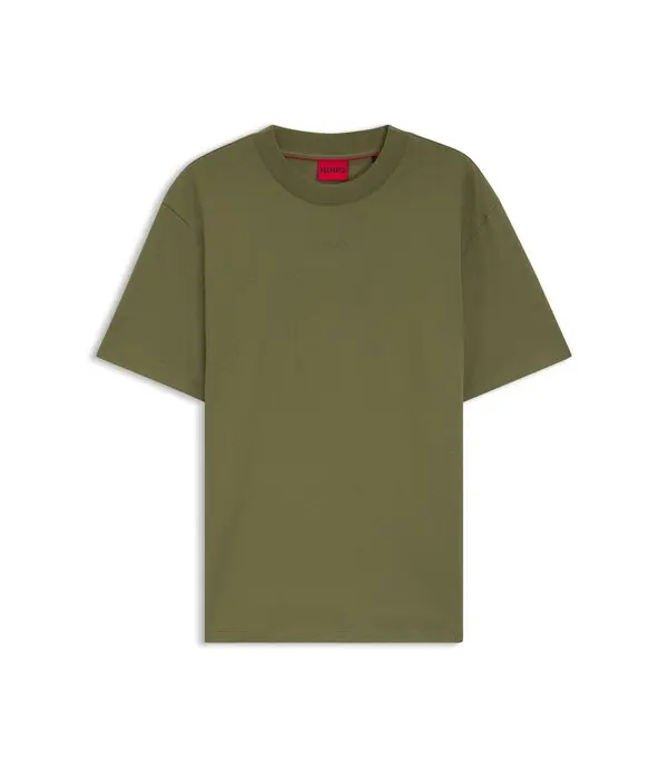 Hugo Relaxed-fit Cotton-jersey T-shirt With Logo Print - Light Green