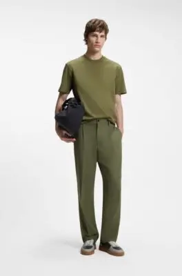 Hugo Relaxed-fit T-shirt With Centered Logo Detail - Light Green