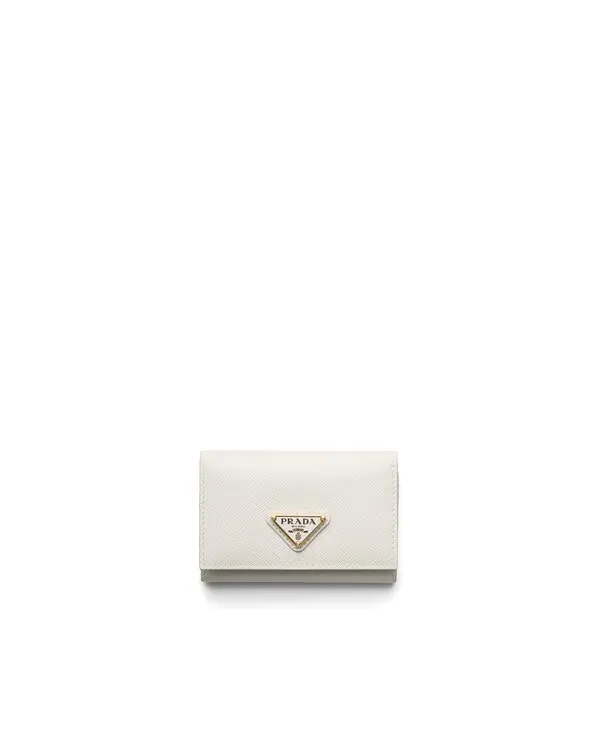 Prada Saffiano Leather Card Holder - Neutral