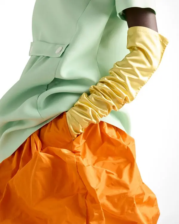 Prada Technical Taffeta Skirt - Orange