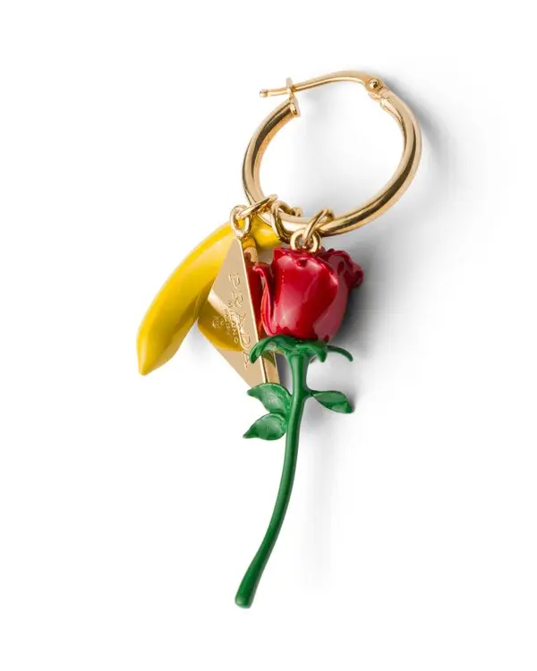Prada Enameled Metal Earrings
