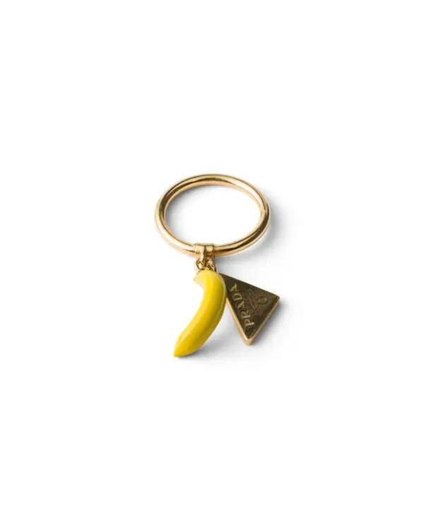Prada Enameled Metal Ring - Gold/silver
