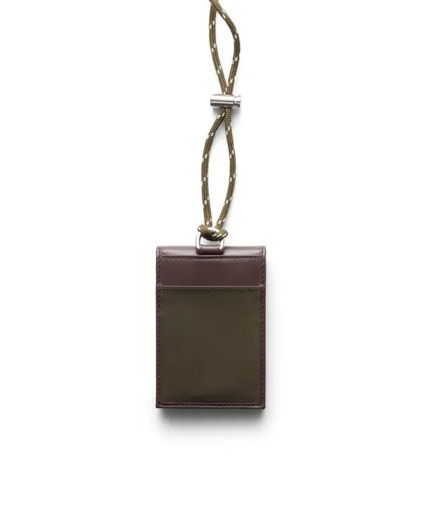 Prada Speedrock Re-nylon And Leather Card Holder With Strap - Green