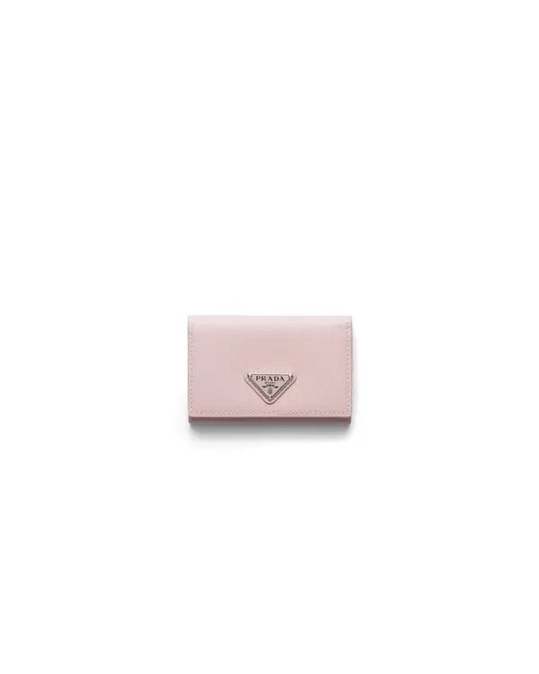 Prada Saffiano Leather Card Holder - Pink
