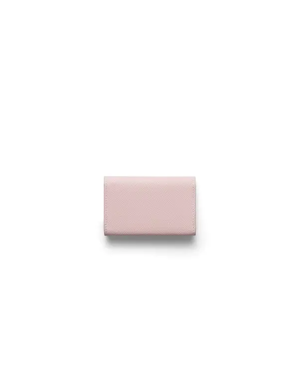 Prada Saffiano Leather Card Holder - Pink