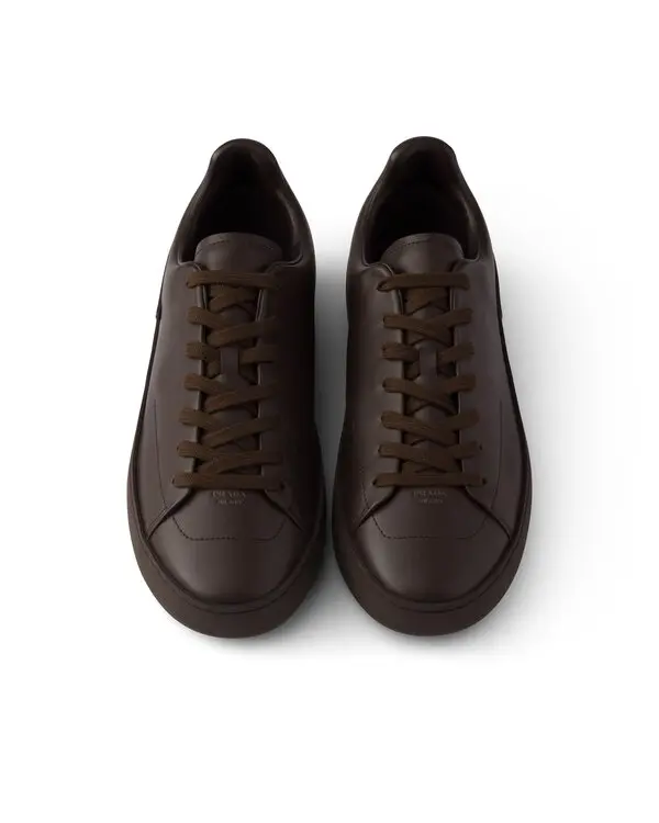 Prada Court Leather Sneakers - Brown