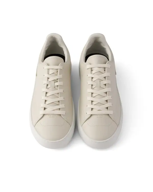 Prada Court Leather Sneakers - Neutral