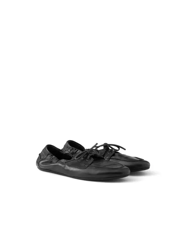 Prada Antiqued Leather Laced Shoes