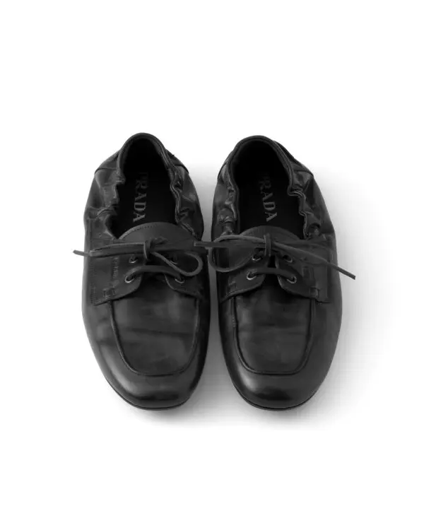 Prada Antiqued Leather Laced Shoes