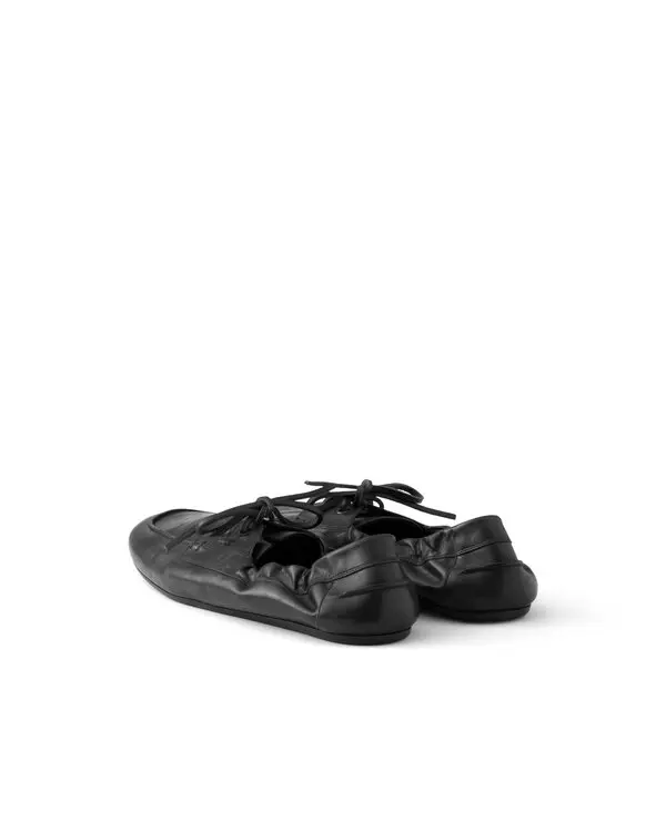 Prada Antiqued Leather Laced Shoes