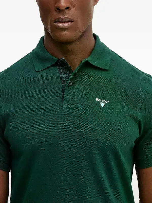 Barbour Tartan Pique Checked-trim Polo Shirt