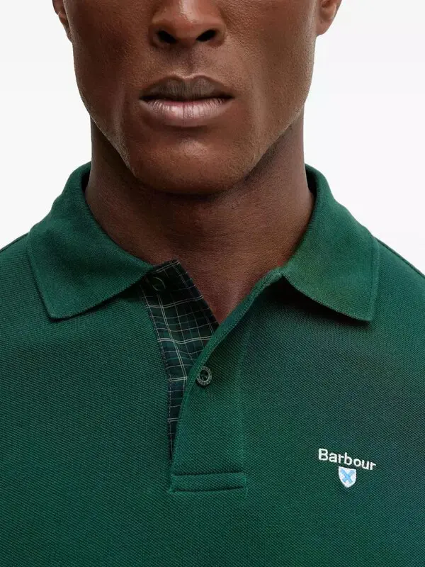 Barbour Tartan Pique Checked-trim Polo Shirt