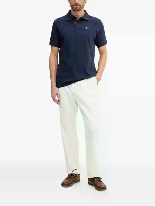 Barbour Tartan Pique Buttoned Logo Polo Shirt
