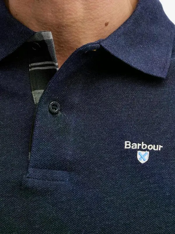 Barbour Tartan Pique Buttoned Logo Polo Shirt