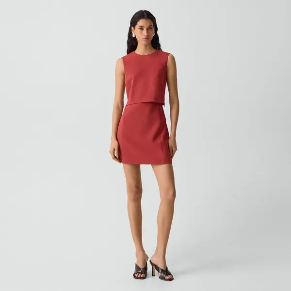 Theory Layered Mini Dress - Claret