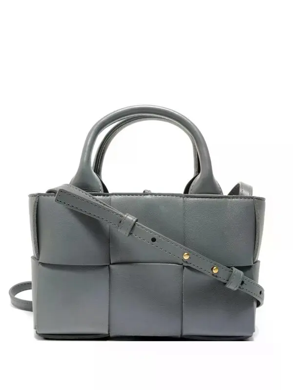 Bottega Veneta Intrecciato Arco Handbag - Grey