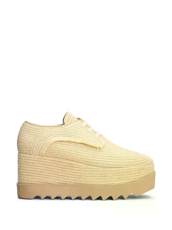 Stella McCartney Elyse Raffia Platform Sneakers - Neutrals