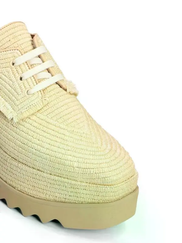 Stella McCartney Elyse Raffia Platform Sneakers - Neutrals