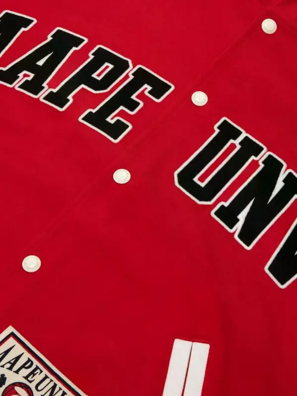 AAPE BY *A BATHING APE Moonface Hooded Baseball Jacket - Black