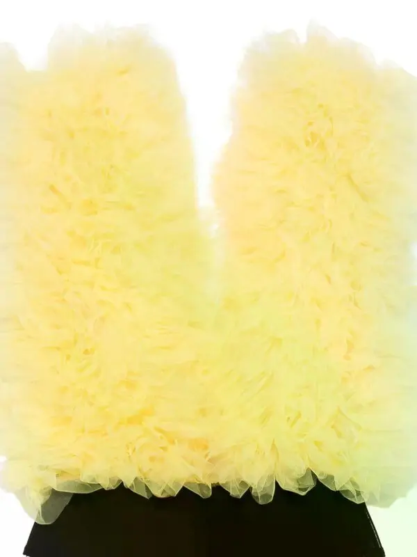 Alchemy Fashions Bodysuit With Tulle Panels - Yellow