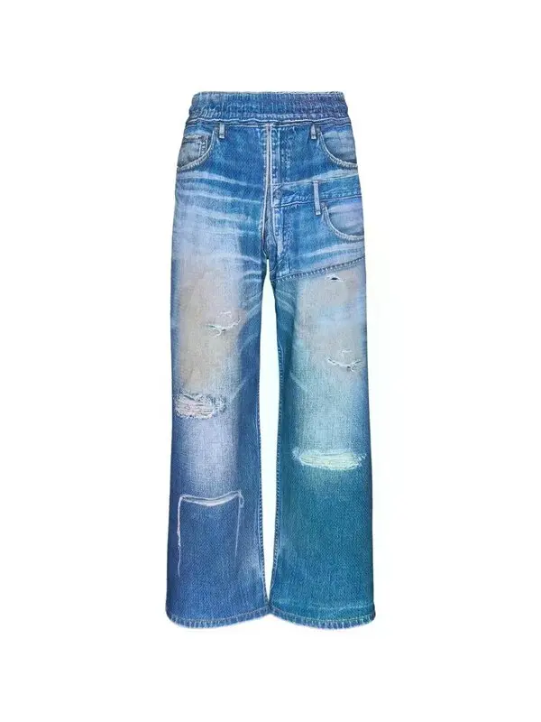 Andersson Bell Cargo Trompe L'oeil Frayed Jeans - Blue