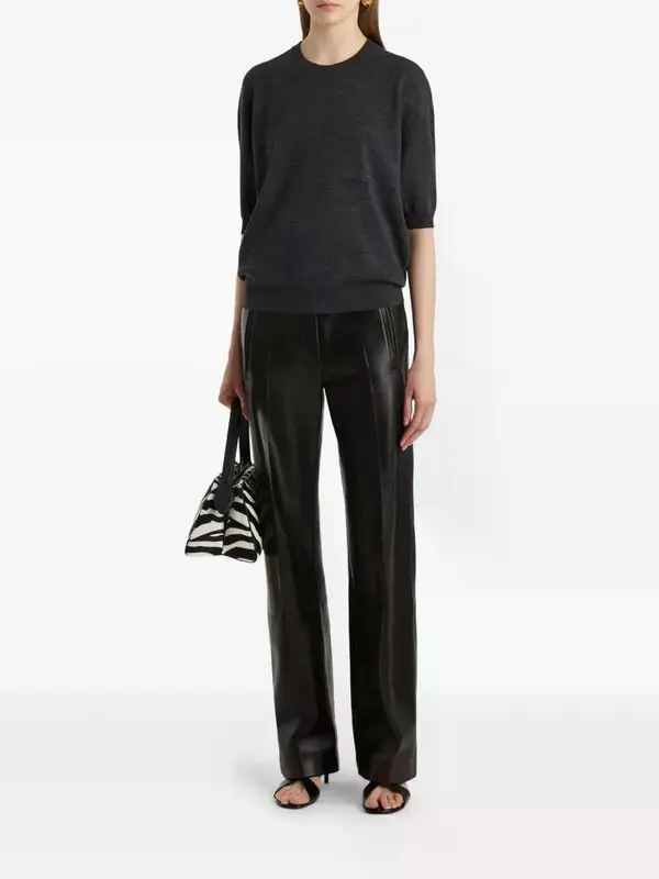 Khaite Faye Short-sleeve Sweater - Grey