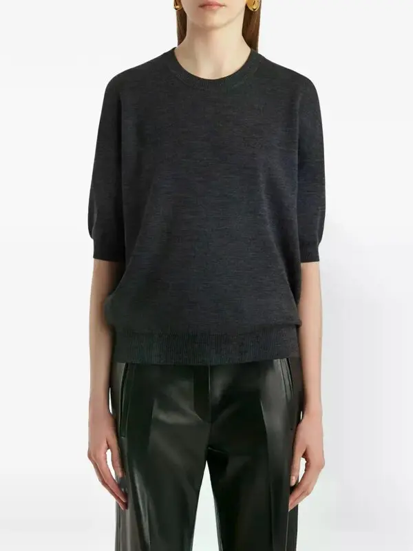 Khaite Faye Short-sleeve Sweater - Grey