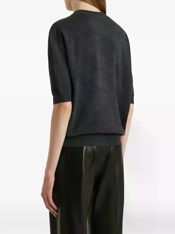 Khaite Faye Short-sleeve Sweater - Grey